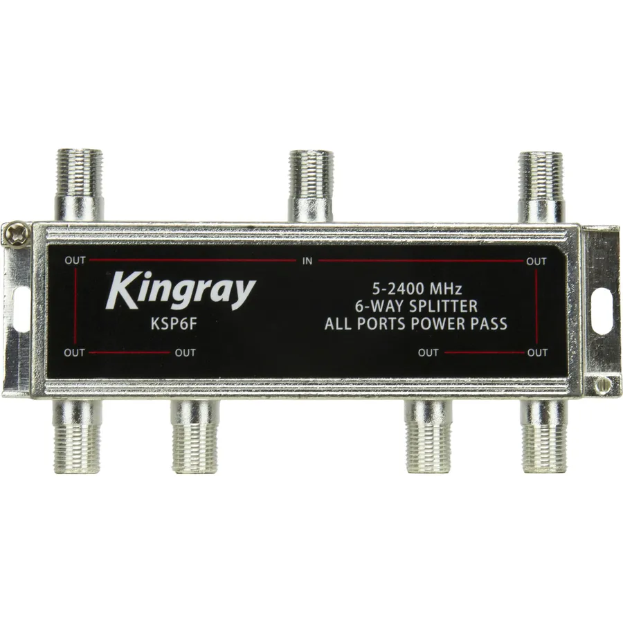 Kingray 6 Way All Ports Power Pass Splitter, 5-2400 MHz - Foxtel Approval F30964 | Jaycar Australia