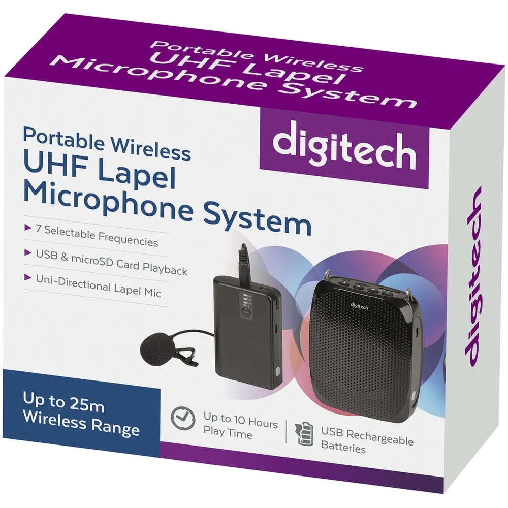 Digitech Portable Wireless UHF Lapel Microphone System | Jaycar Australia