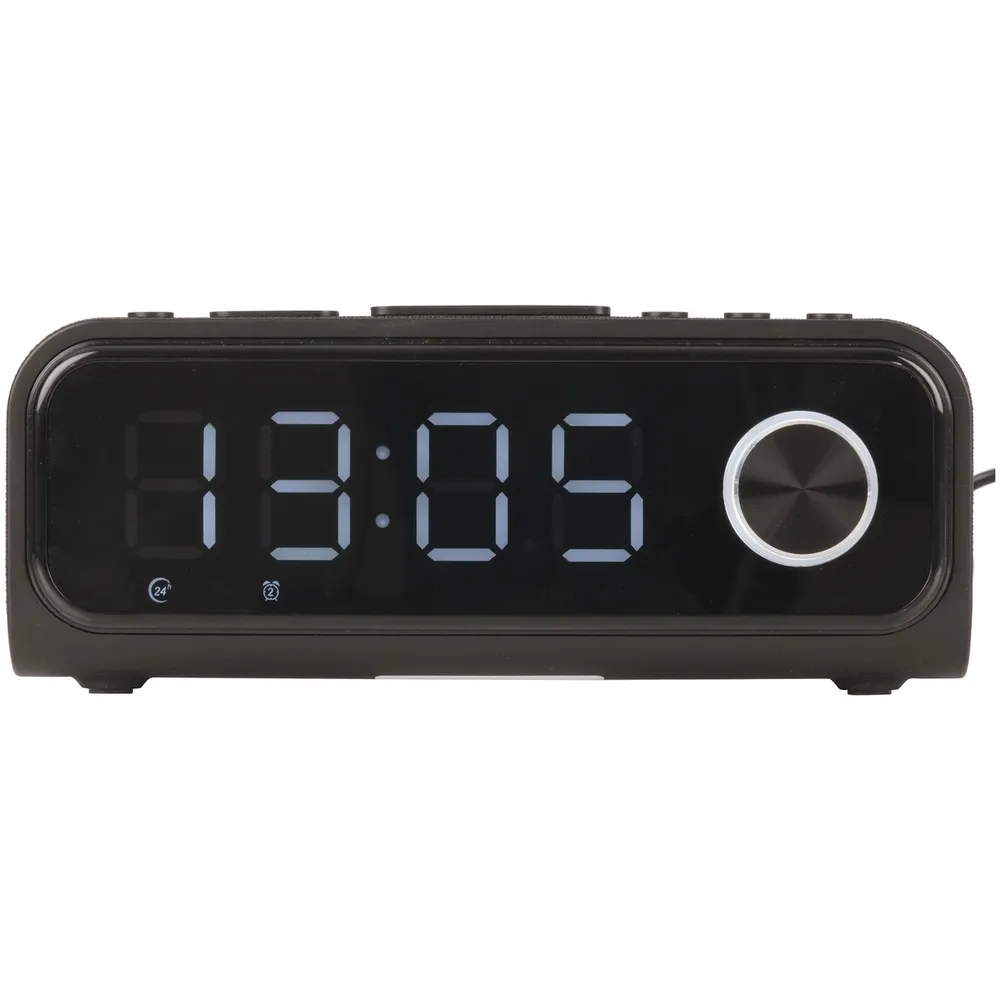 Alarm LED Clock Radio with QI Wireless Charging | Jaycar Australia