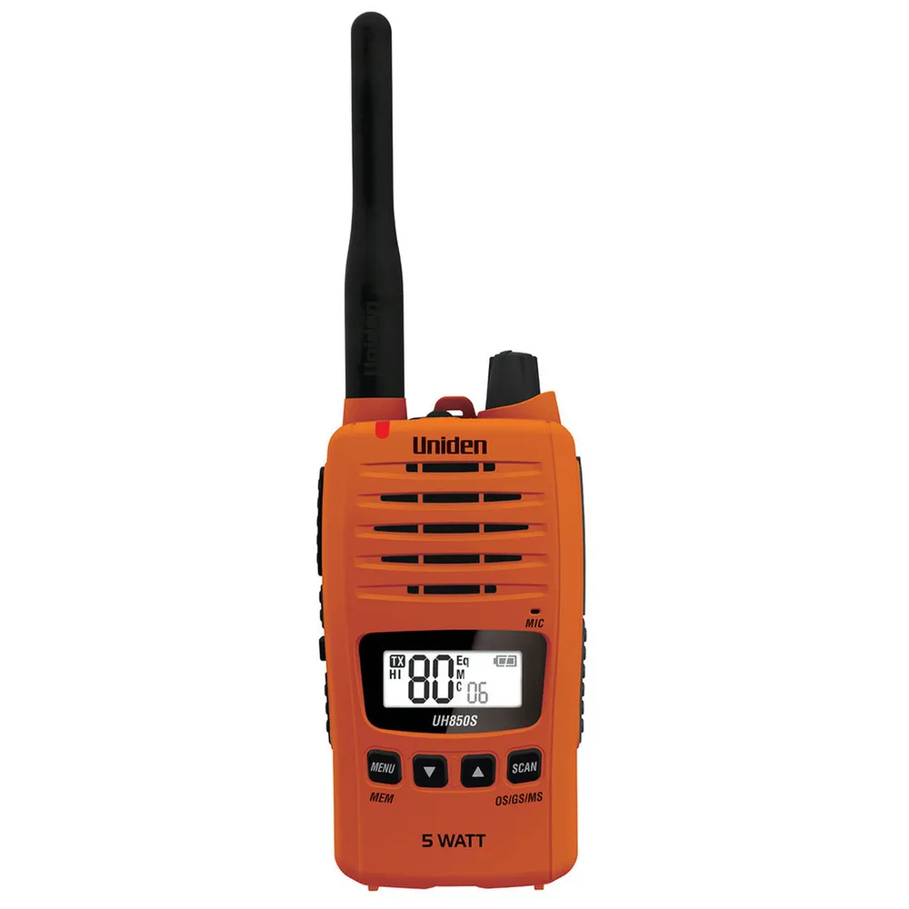 Uniden 5 Watt Orange Waterproof Handheld UHF UH850-O | Jaycar Australia