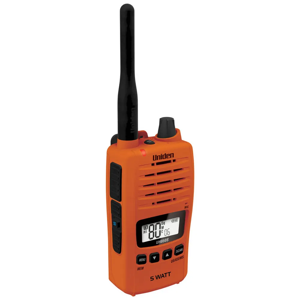 Uniden 5 Watt Orange Waterproof Handheld UHF UH850-O | Jaycar Australia