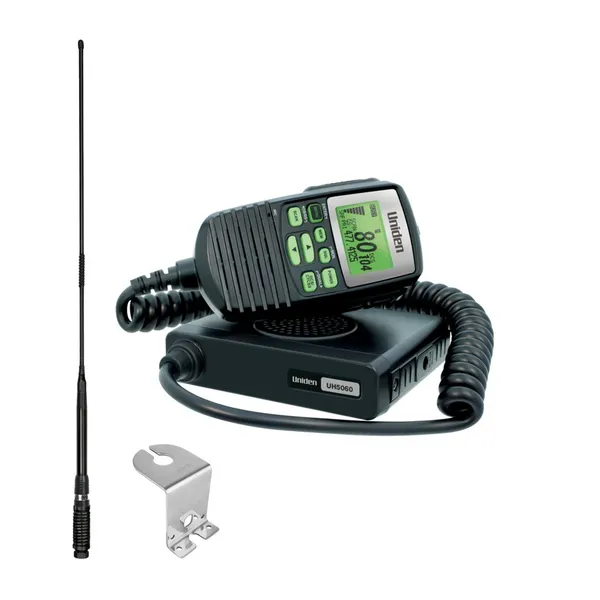 Uniden 5W UHF CB Mobile Transceiver Mic and Antenna Pack UH5060VP ...