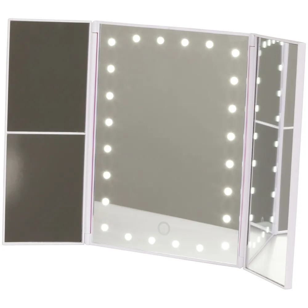 Tri-Fold LED Makeup Mirror with 3 x Magnification | Jaycar Australia
