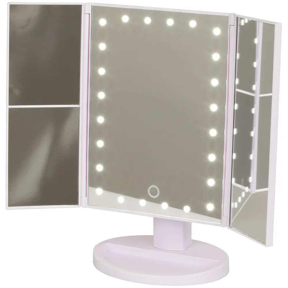 Tri-Fold LED Makeup Mirror with 3 x Magnification | Jaycar Australia