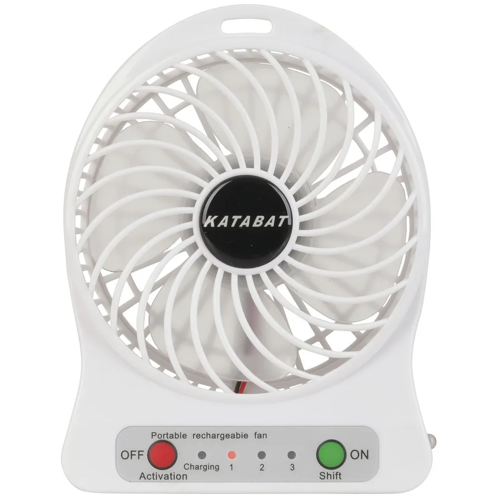 Mini USB Rechargeable 3 Speed Fan with LED Light - White | Jaycar Australia