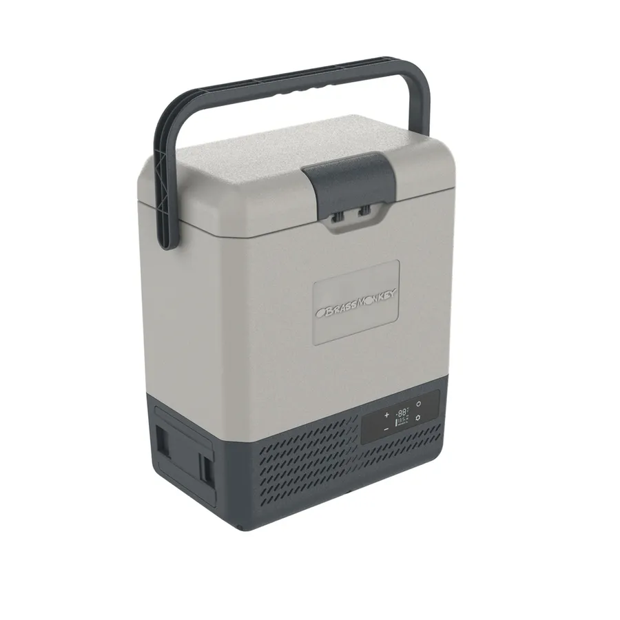 8L Brass Monkey Portable Fridge/Freezer with Carry Handle and Battery ...
