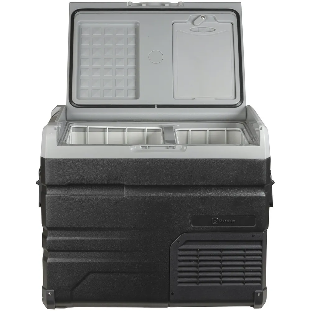 45L Rovin Portable Dual Zone Fridge with Solar and Battery Compartment ...