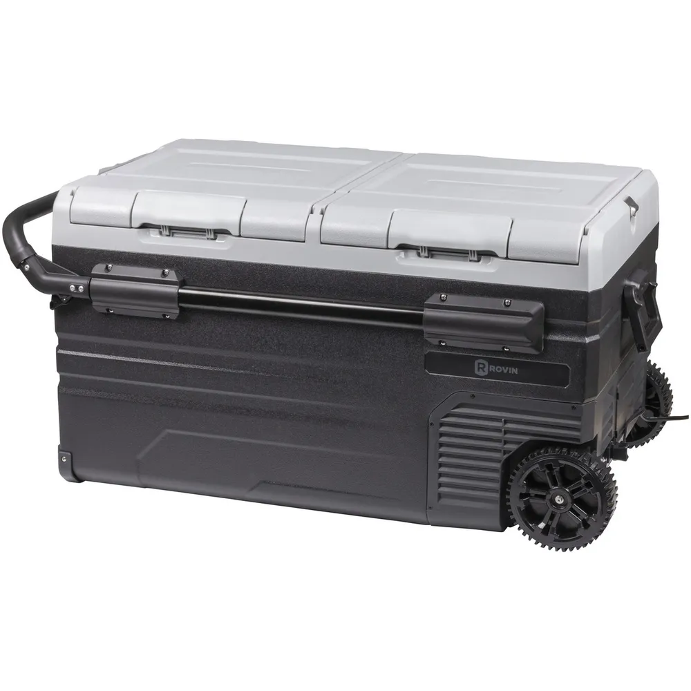 75L Rovin Dual Zone Portable Fridge or Freezer with Solar Charger Board ...