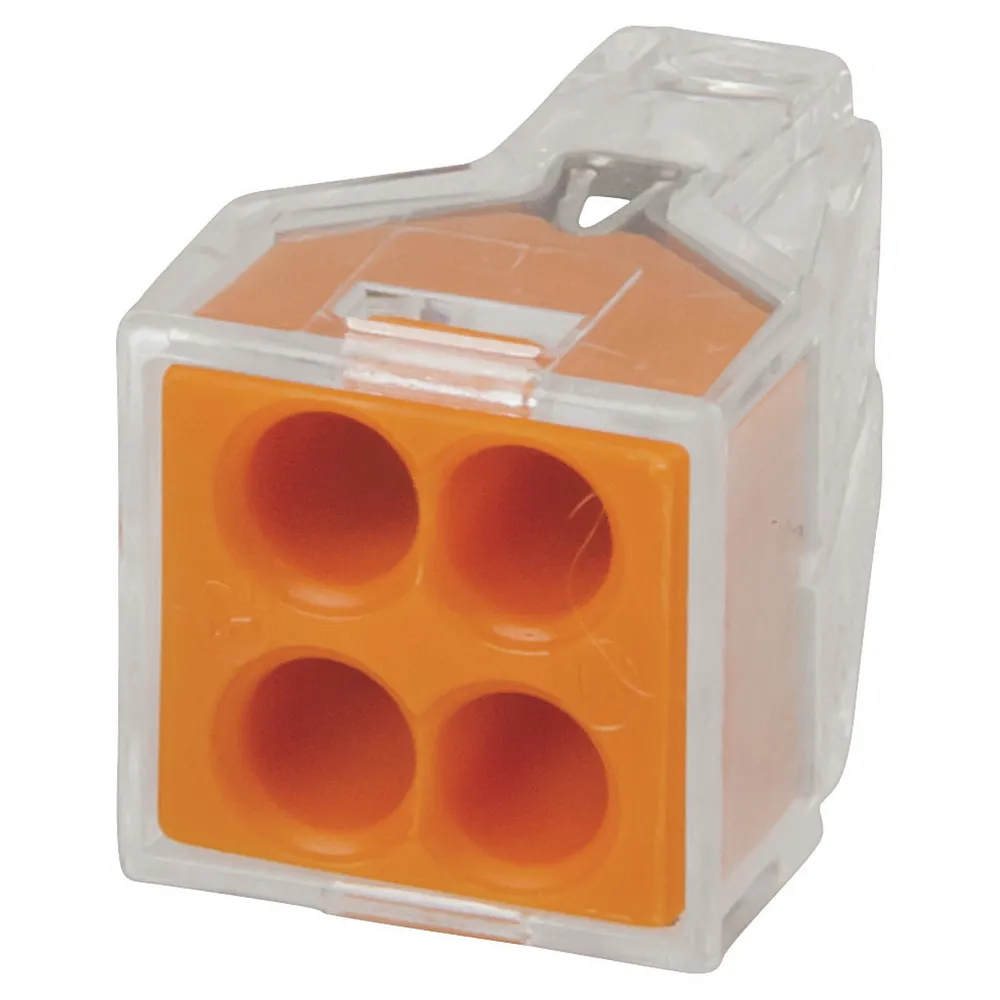 4 Way Orange Wago Push Wire Connector | Jaycar Australia