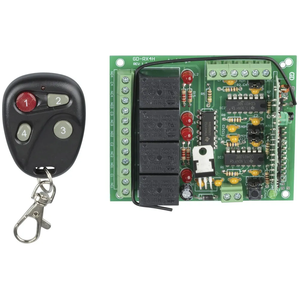 4-Channel Wireless Remote Control Relay with 2 Key Fobs | Jaycar Australia