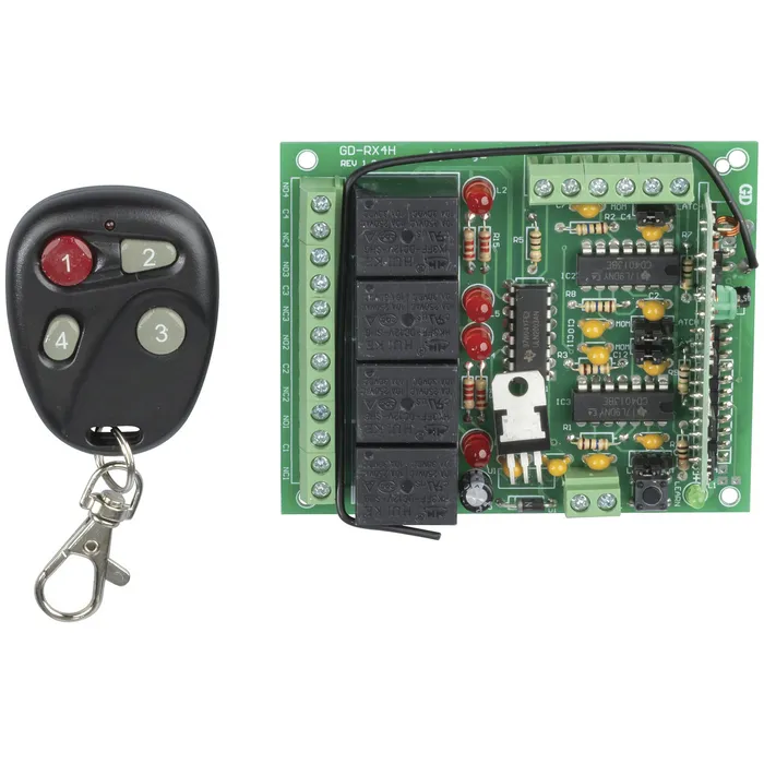 4-Channel Wireless Remote Control Relay with 2 Key Fobs | Jaycar Australia