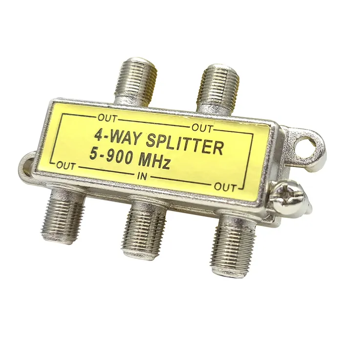 Four Way Splitter with Power Pass - F Connectors - Die cast | Jaycar ...