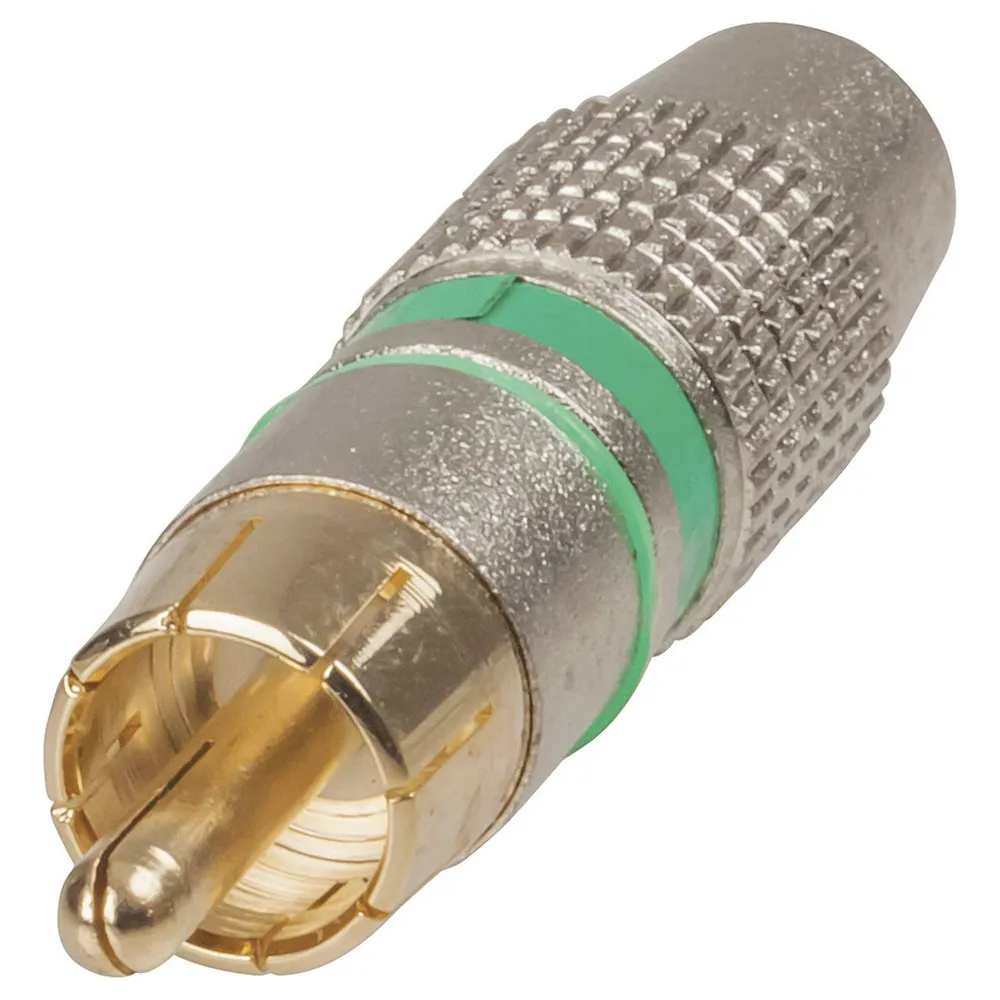 Crimpless RCA Plug - Green | Jaycar New Zealand
