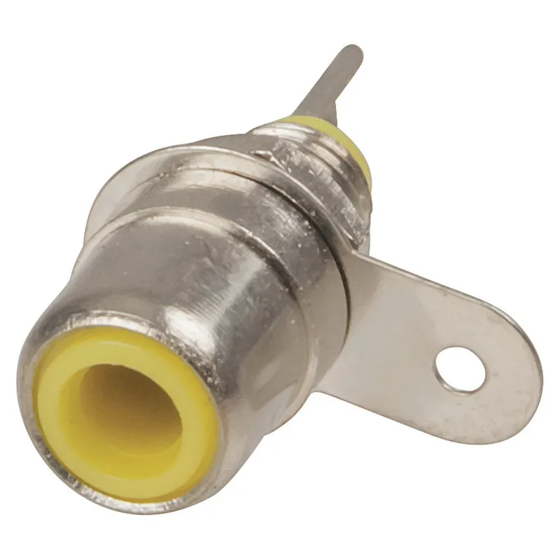 Yellow RCA Metal Chassis Socket | Jaycar Australia