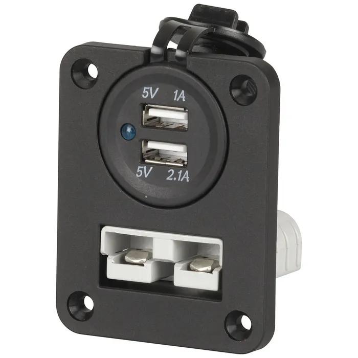 Panel Mount with High Current 50A Connector and USB Socket | Jaycar ...