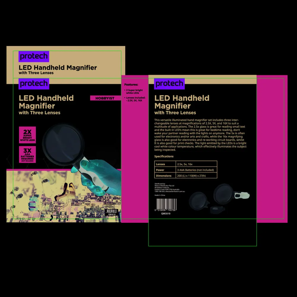 LED Handheld Magnifier with Three Lenses | Jaycar Australia