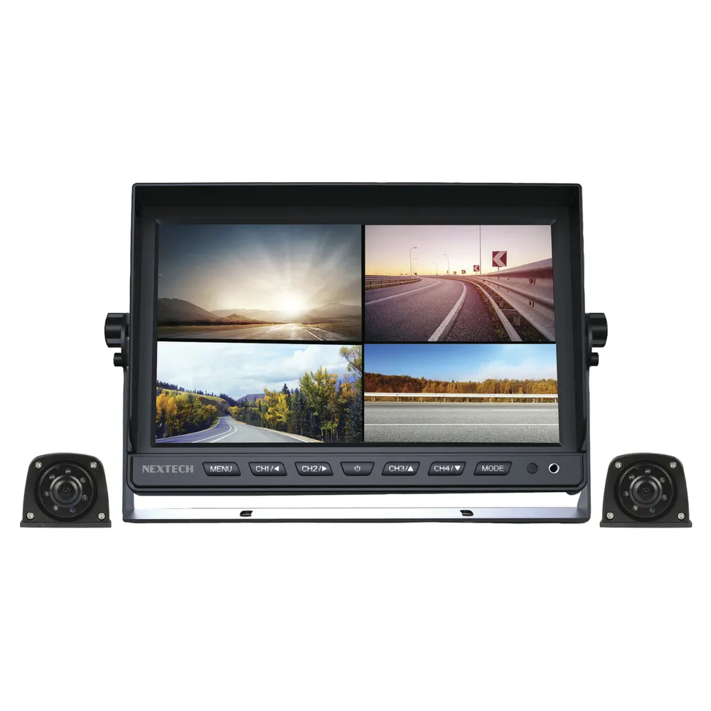 7 Inch 1080p LCD Monitor Kit with Built-In 4CH AHD Vehicle DVR and 2 x ...