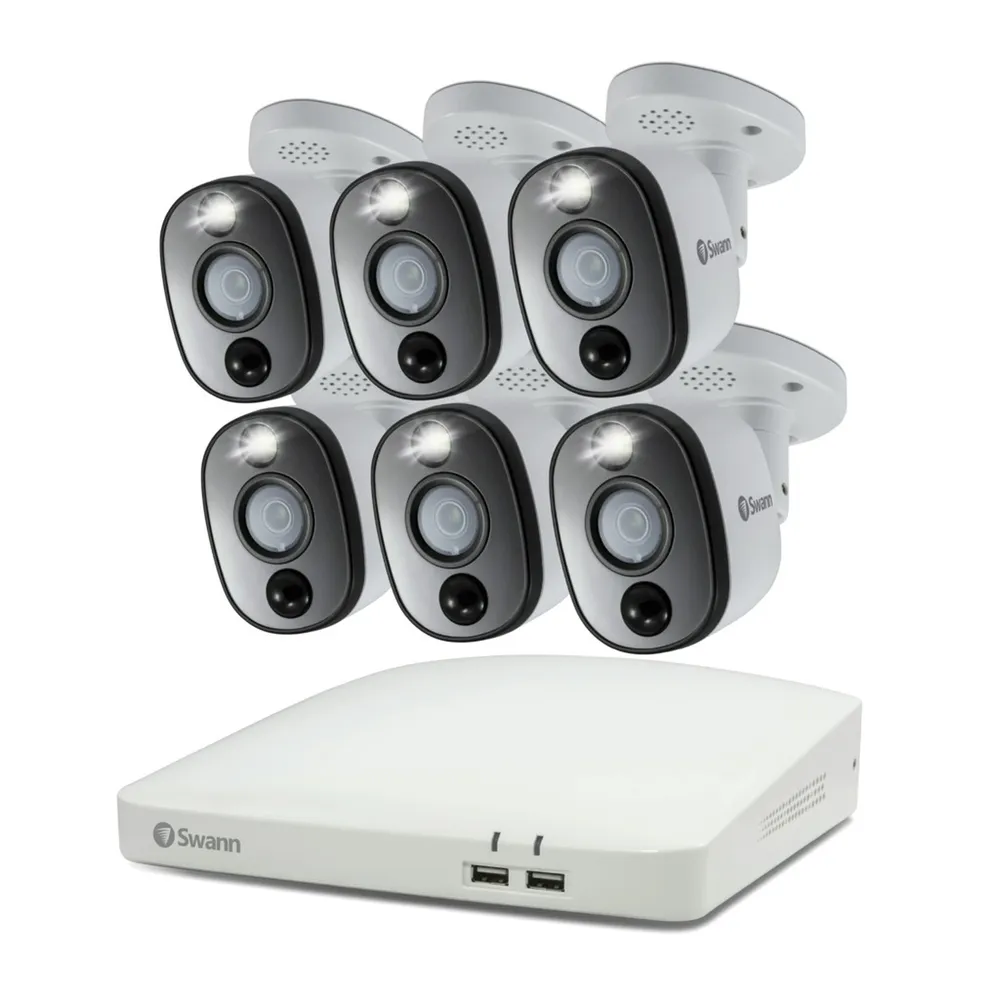Swann 8CH 4K DVR Kit with 6 x 4K PIR Bullet Cameras SWDVK-85680W6WL ...