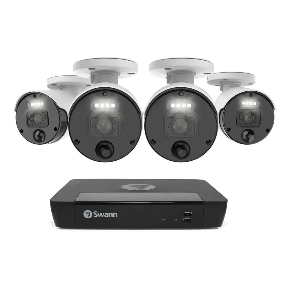 Swann 8 CH 4K NVR Kit with 4 x 4K PIR Bullet Cameras SWNVK-876804 ...
