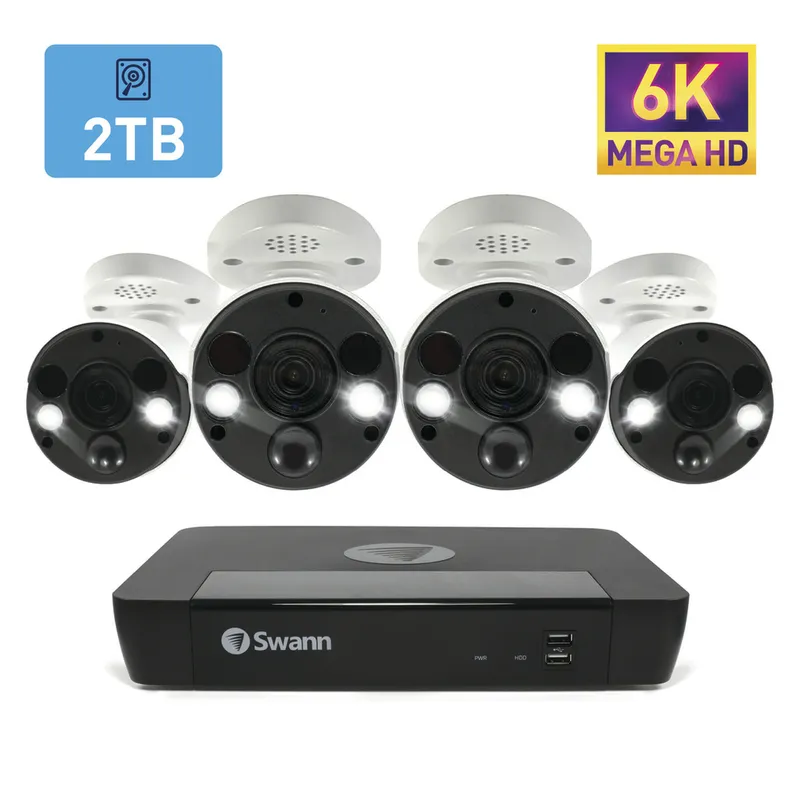 Swann 8CH 6K NVR Kit with 4 x 6K PIR Bullet Cameras SWNVK-890004FB ...