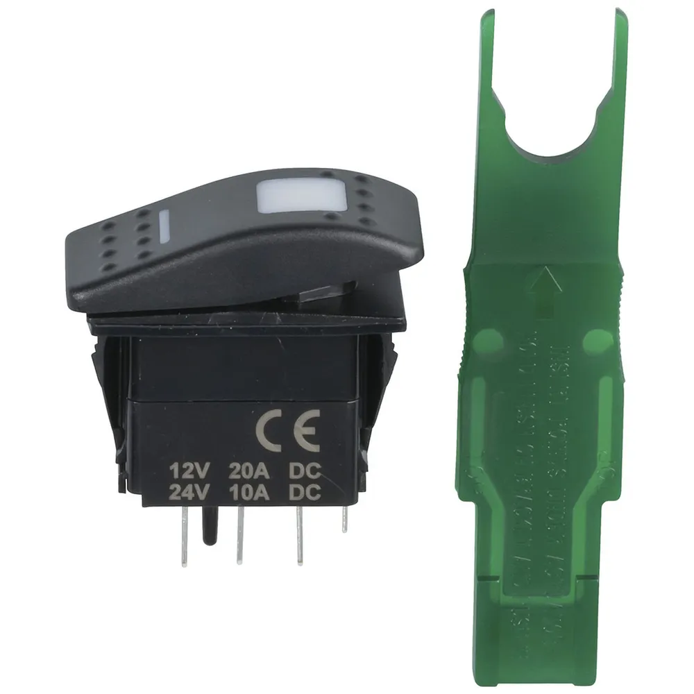 SPDT Dual Illuminated Rocker Switch with Labels and Interchangeable ...