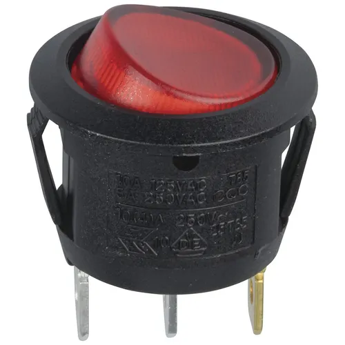 Round Rocker Switch - Red Actuator | Jaycar Australia
