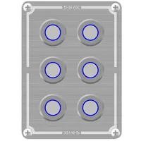 Powertech 6 Way Stainless Steel Switch Panel With Blue Illuminated ...