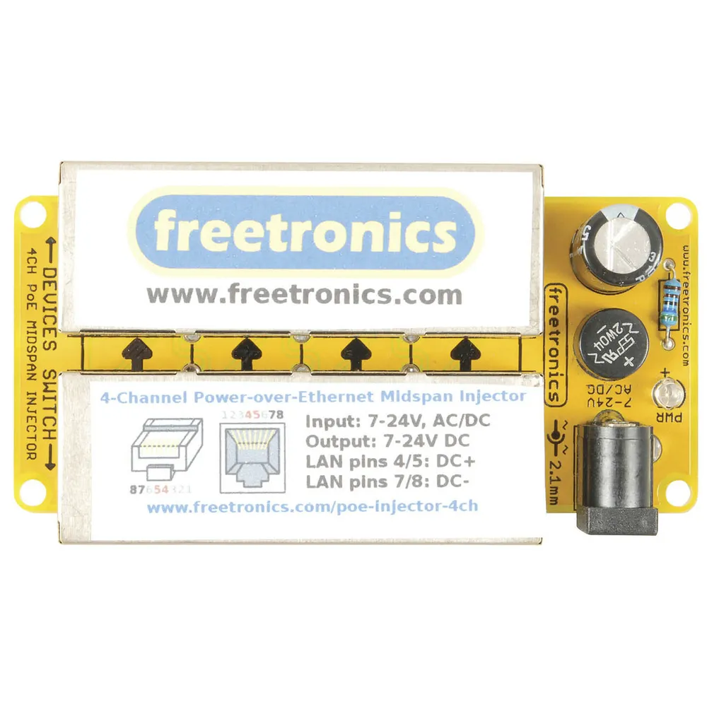 4 Channel PoE Midspan Injector for Arduino | Jaycar Australia