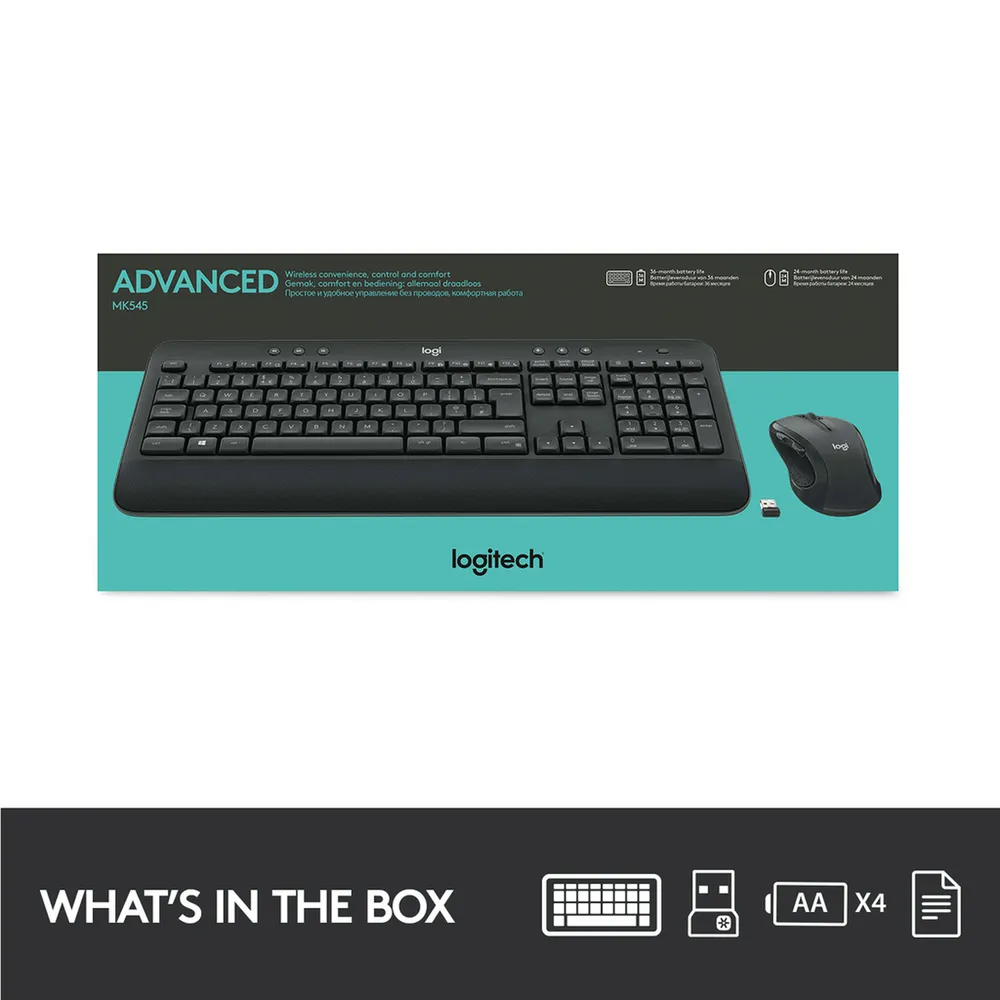 Logitech® MK545 2.4GHz Advance Wireless Keyboard and Mouse Combo ...