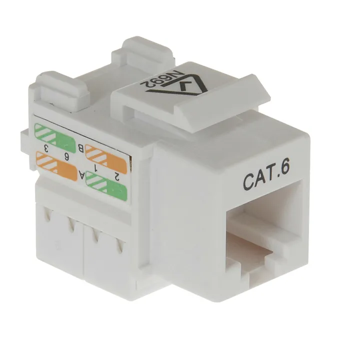 RJ45 Cat 6 Keystone Socket - White | Jaycar Australia