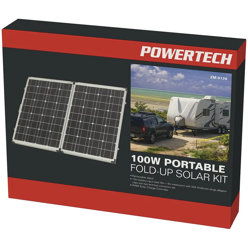 Powertech 100W Fold Up Solar Panel with 10m Lead | Jaycar Australia